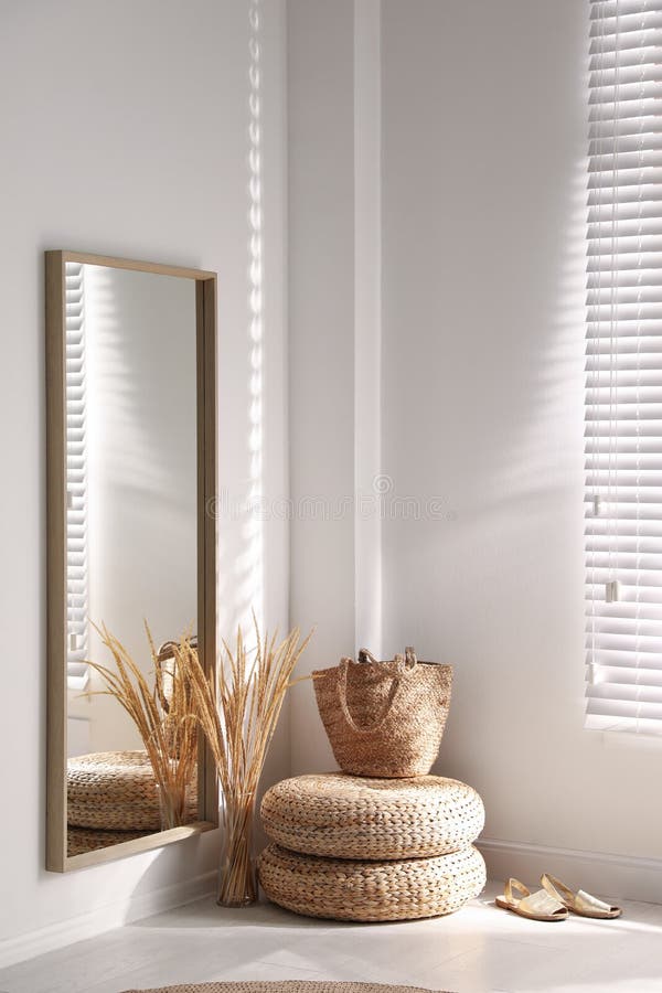 Large Stylish Mirror. Element of Interior Design Stock Image - Image of ...