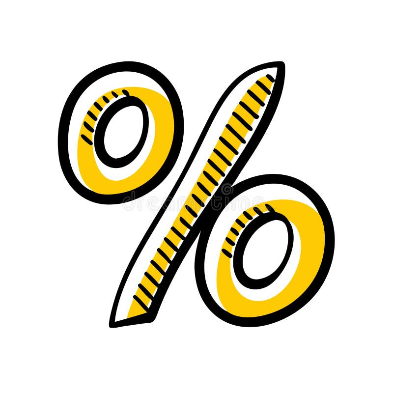 A Large, Stylized Percentage Symbol Stock Image - Illustration of ...