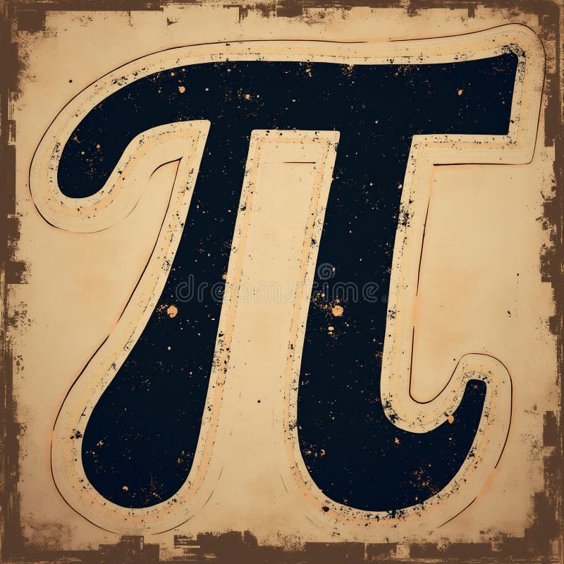 A Large, Stylized Pi Symbol Takes Center Stage with a Distressed ...