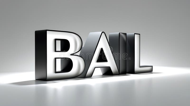 Large Stylized Text Representing the Word Bail Designed with a Modern ...