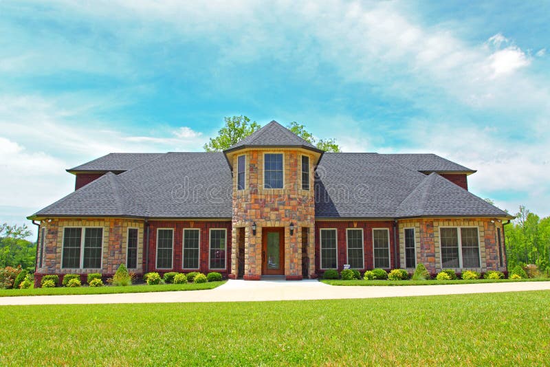 Large Suburban House stock image. Image of estate, home - 14690857