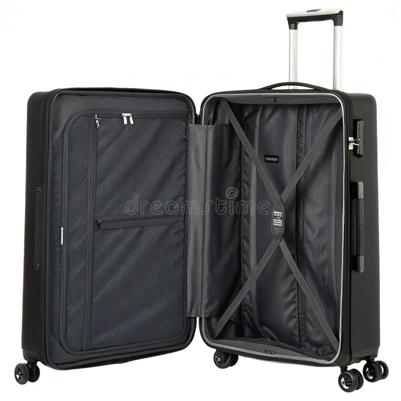 Large Suitcase with Wheels and Handle Isolated on White Background ...