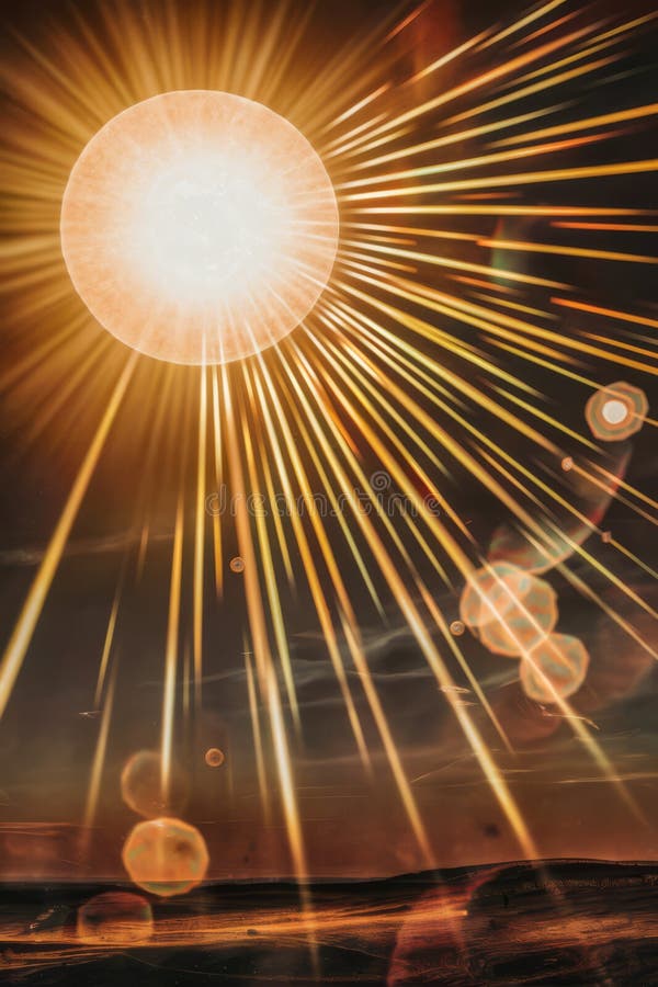 A Large Sun is Shining Brightly in the Sky, AI Stock Photo - Image of ...