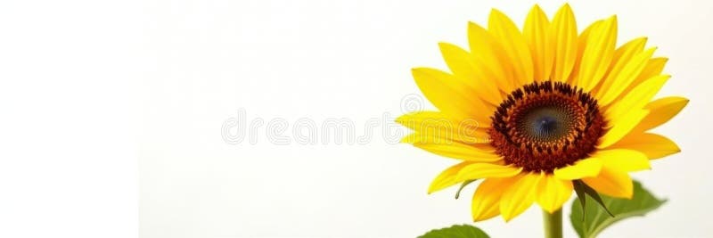Large Sunflower, Fully Bloomed, Pristine White Background, High ...