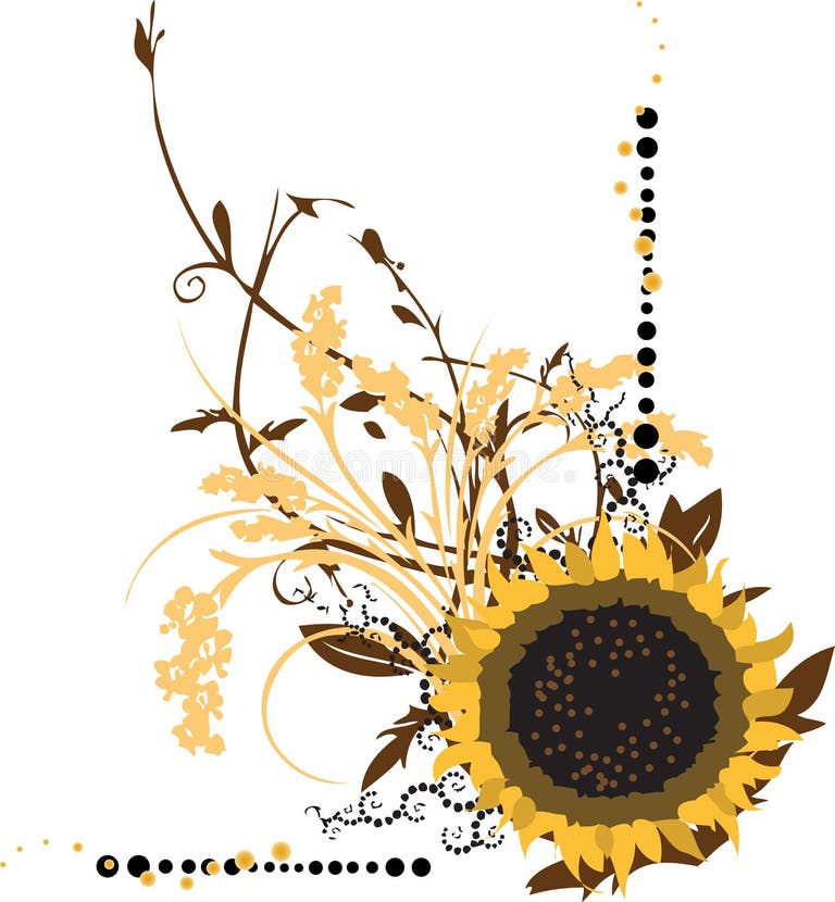 Sunflower Scroll Stock Illustrations – 351 Sunflower Scroll Stock ...