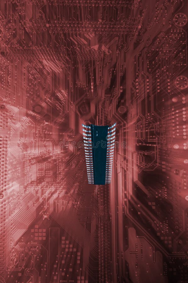 Large Surreal Microchip and Motherboard Stock Photo - Image of ...