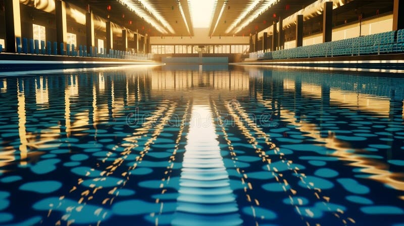 Large Swimming Pool in a Swimming Hall. AI-generated Stock Illustration ...