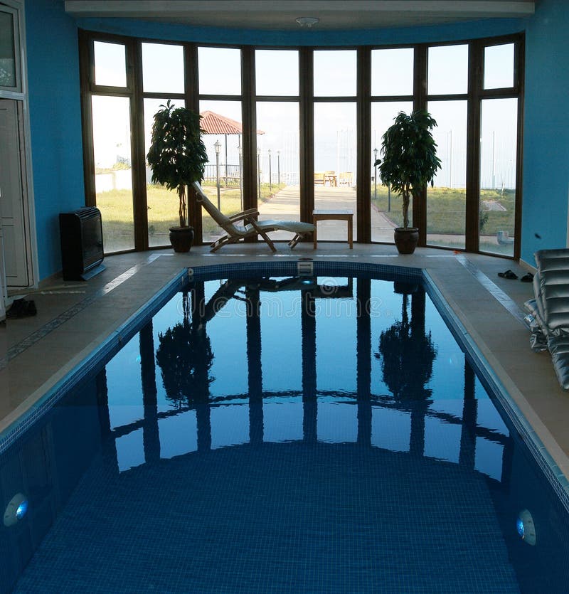 Large Swimming Pool Inside the House Stock Image - Image of ...