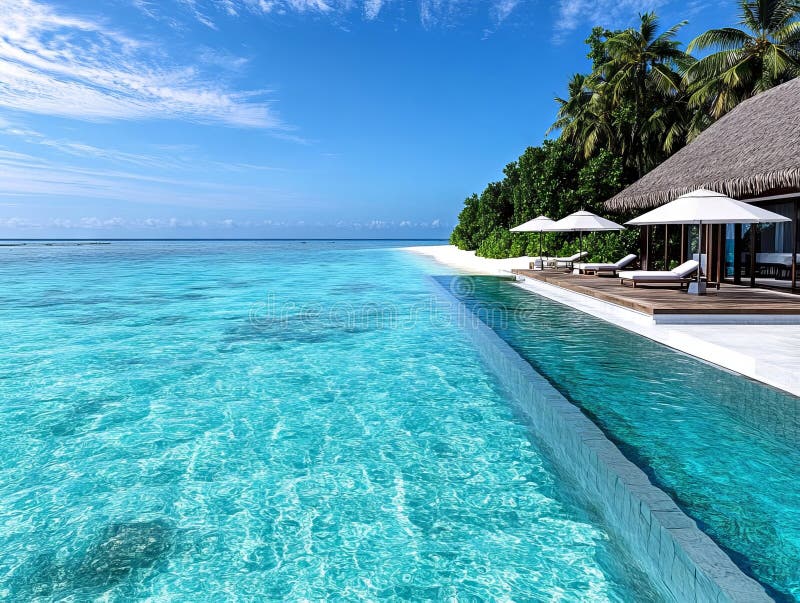 Large Swimming Pool Middle Tropical Beach Stock Photos - Free & Royalty ...