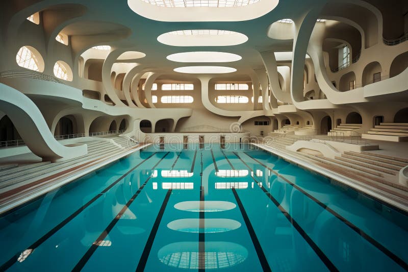 Large Swimming Pool with Skylight Above it and Skylight Above it ...