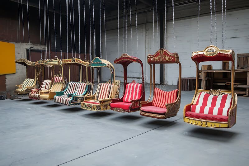 Large Swing Machines in the Park Stock Illustration - Illustration of ...