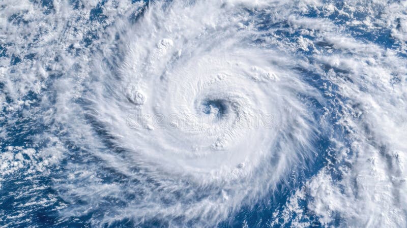 A Large, Swirling Storm System Captured from Space. Stock Photo - Image ...