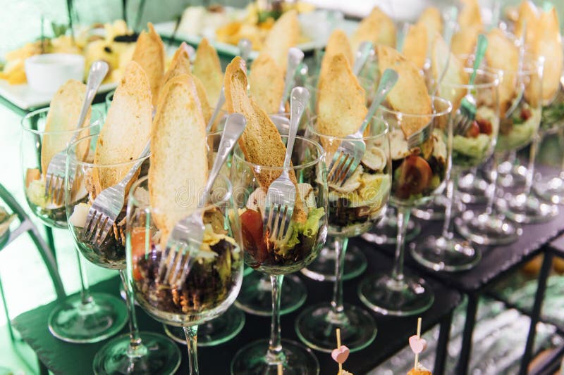 Large Table with Snacks of Different Types at a Party with Creative ...