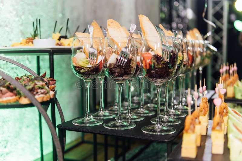 Large Table with Snacks of Different Types at a Party with Creative ...