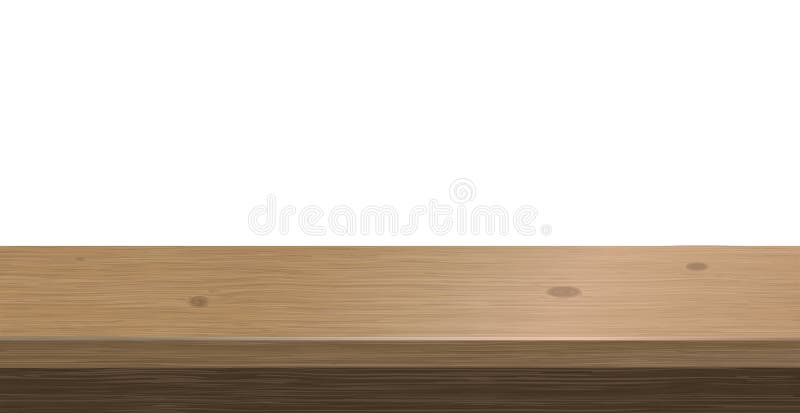 Large Table Top, Wooden Texture from Boards, White Background - Vector ...