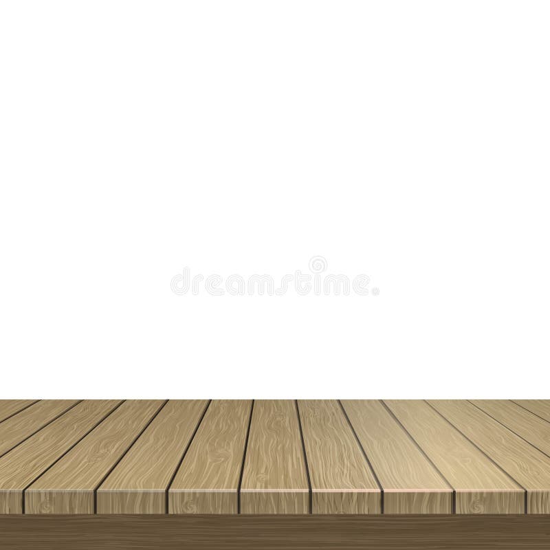 Large Table Top, Wooden Texture from Boards, White Background - Vector ...