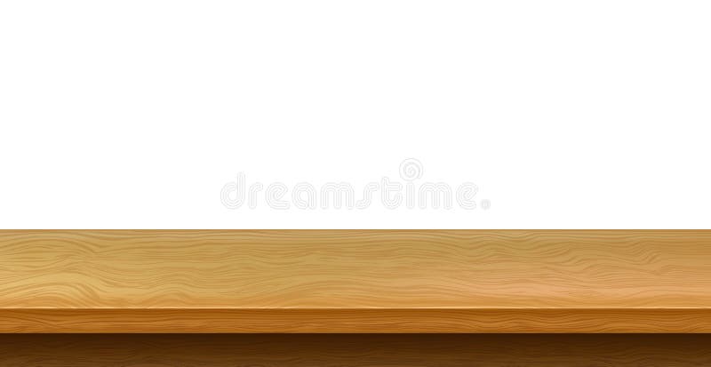 Large Table Top, Wooden Texture from Boards, White Background - Vector ...