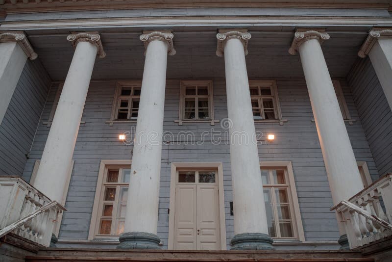 Large and Tall Columns in Front of the Entrance To the Old Mansion ...