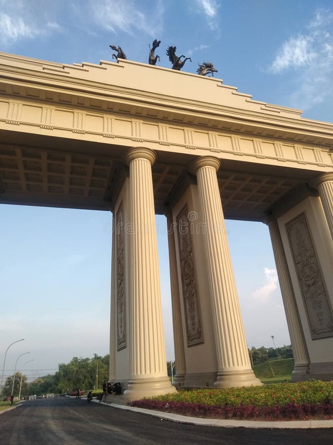 A Large, Tall, Magnificent Residential Gate Stock Photo - Image of gate ...