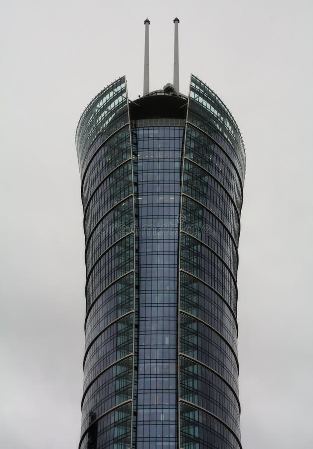 A Large Tall Modern Tower Spire Tower with a Sky Background Stock Image ...