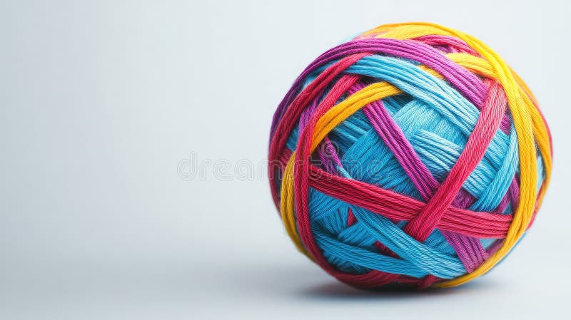 Large Tangled Ball of Multi-Colored Threads Stock Image - Image of ball ...