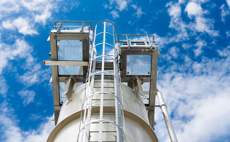 Large Tank Maintenance Area with Stairs Stock Image - Image of capacity ...