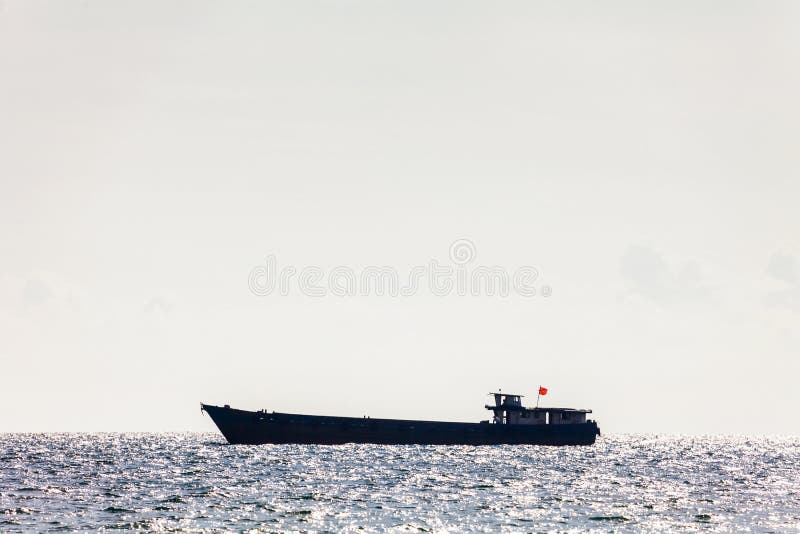 Large Tanker Ship in Open Sea Stock Image - Image of gasoline, loading ...