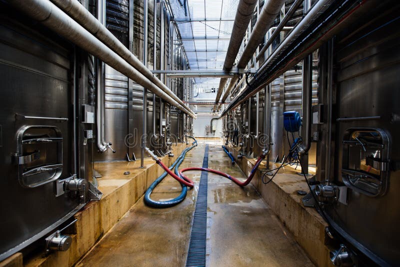 Large Tanks for Fermentation in the Modern Winery Stock Image - Image ...