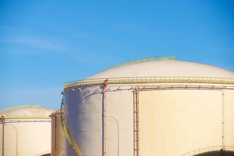 Large Tanks for Fuel Storage Stock Photo - Image of petrol, stairs ...