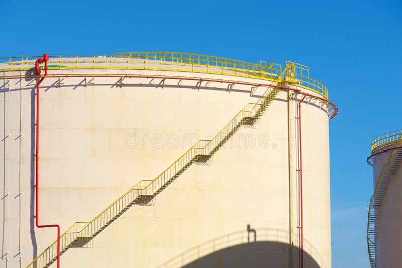 Large Tanks for Fuel Storage Stock Image - Image of staircase, factory ...