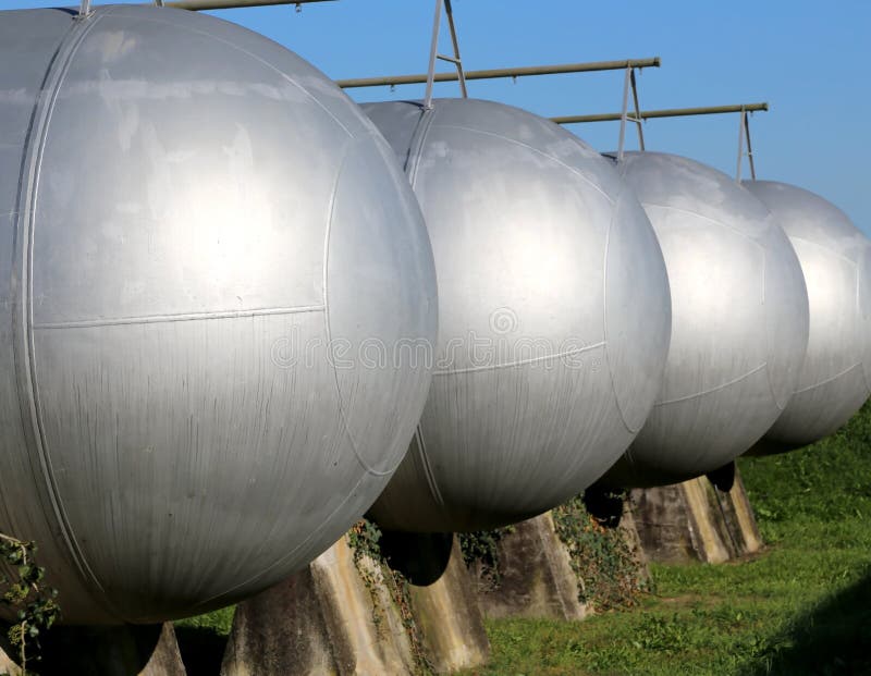 Methane Storage Tanks at a Wastewater Treatment Facility, Yaroslavl ...