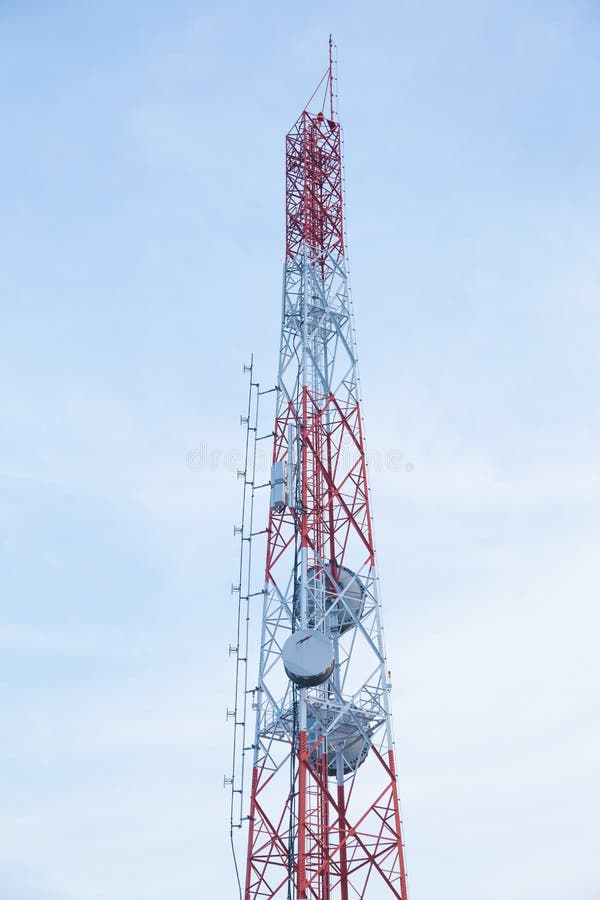 Large telecom cell tower stock image. Image of technology - 74452925
