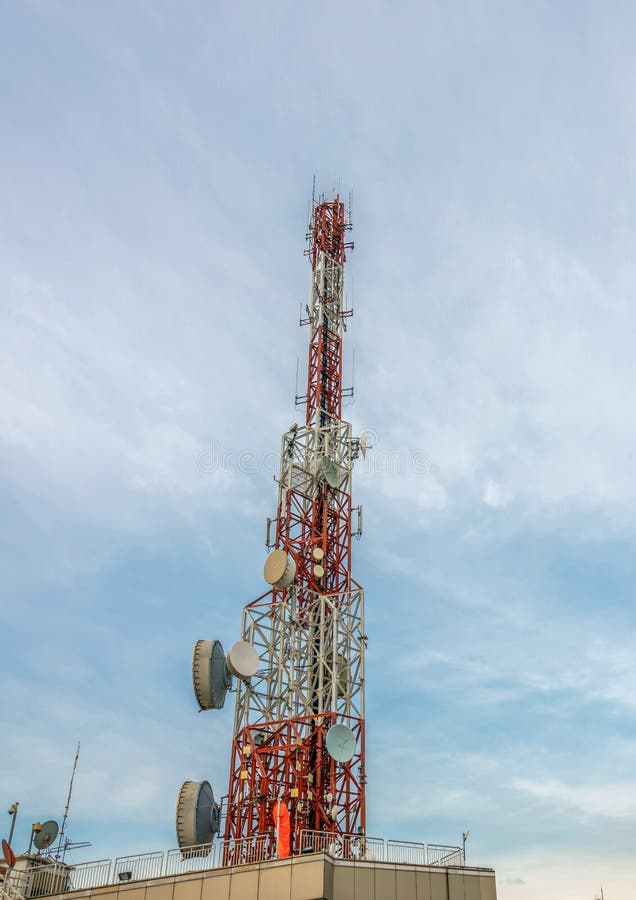 Large Telecommunication Towers or Radio or TV Receiver Towers Stock ...