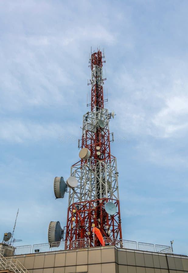 Large Telecommunication Towers or Radio or TV Receiver Towers Stock ...