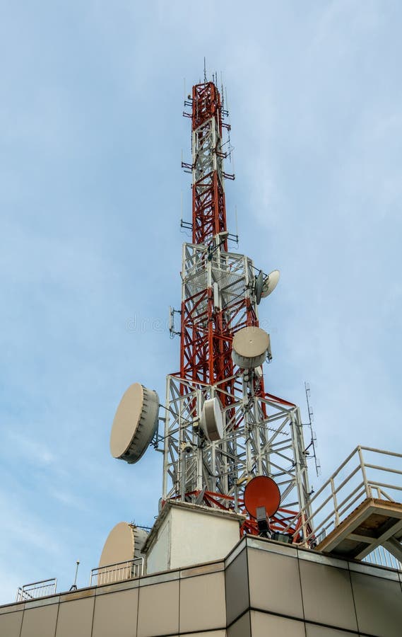 Large Telecommunication Towers or Radio or TV Receiver Towers Stock ...