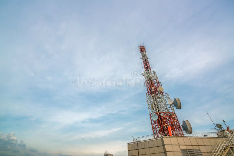Large Telecommunication Towers or Radio or TV Receiver Towers Stock ...