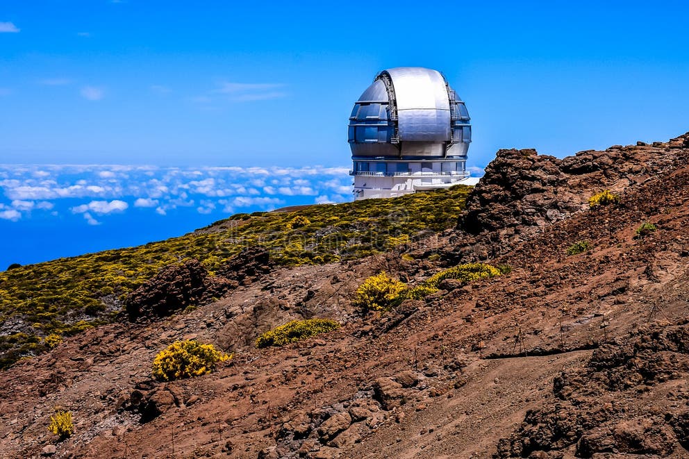 A Large Telescope is on a Hillside Stock Image - Image of grass, sparse ...