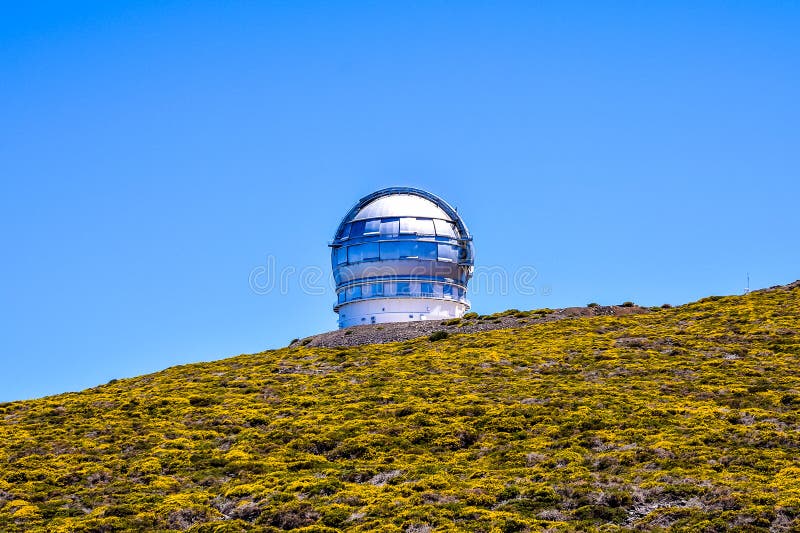 A Large Telescope is on Top of a Hill Stock Image - Image of ...