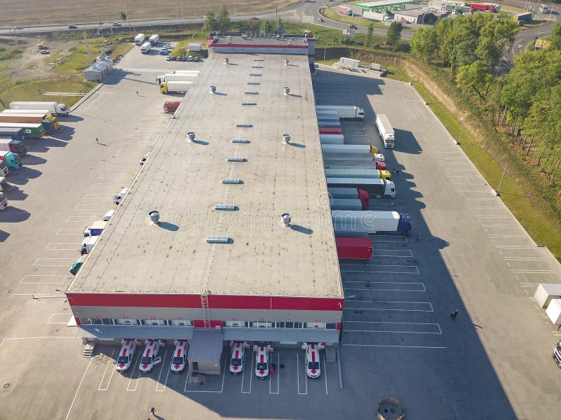 Large Terminal. Loading and Distribution of Goods Stock Image - Image ...