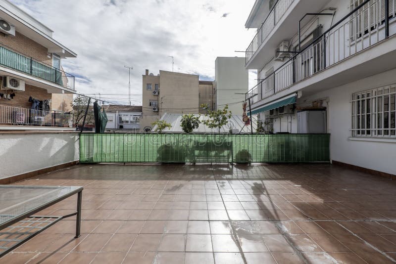 A Large Terrace in a Ground Floor Home Stock Image - Image of elegant ...