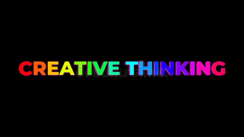 Large Text CREATIVE THINKING with Randomly Colored Letters with Colors ...