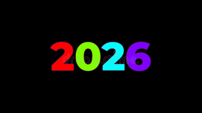 Large Text 2026 with Randomly Colored Letters with Colors of the ...