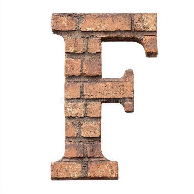 A Large, Textured Letter "F" Made of Bricks, Suitable for Signage or ...
