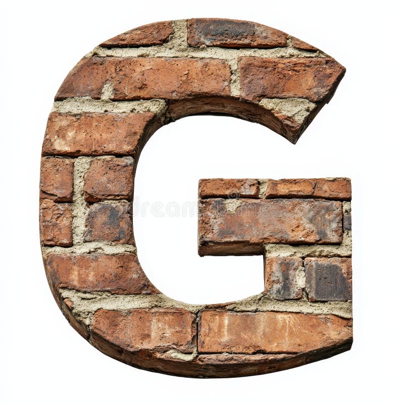 A Large, Textured Letter G Made of Brick, Showcasing a Rustic Design ...