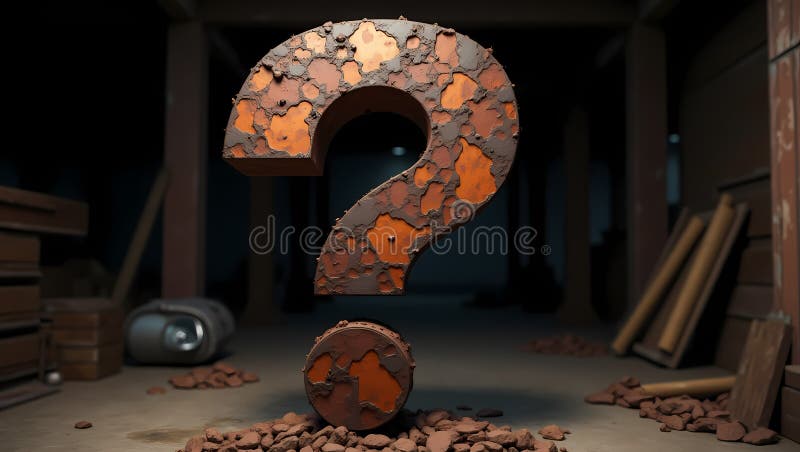 Rustic Question Mark in Dark Setting Stock Illustration - Illustration ...