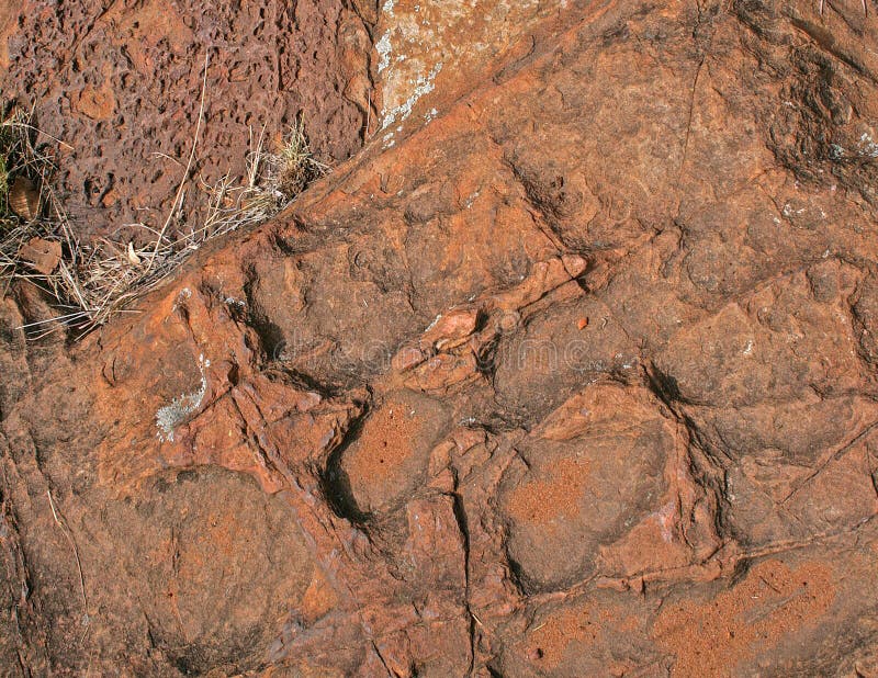 Red Sand in Indentations in a Rock Stock Image - Image of ridges ...