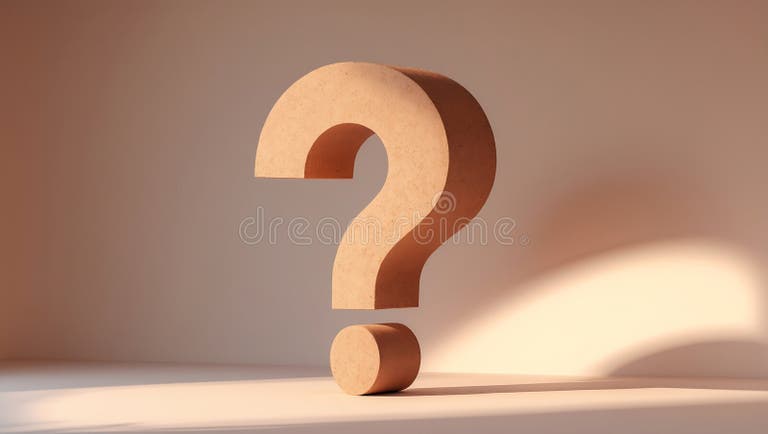 A Large Textured Three Dimensional Question Mark Symbol Casting a ...