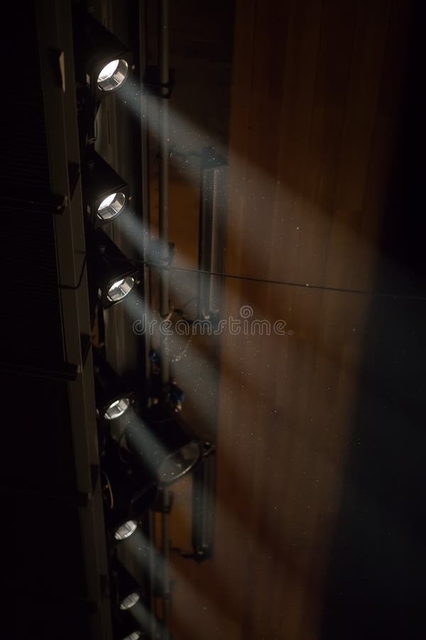 Large theater spot lights stock photo. Image of entertainment - 196985388