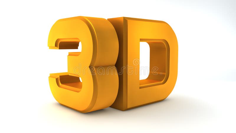 Large Three-dimensional Logo on a White Isolated Stock Illustration ...