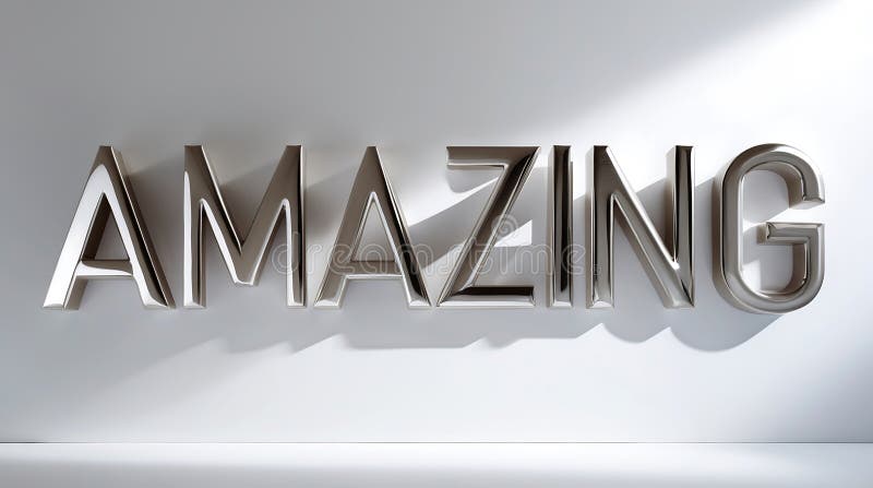 Large Three-dimensional Metallic Letters Spelling Amazing on a Plain ...